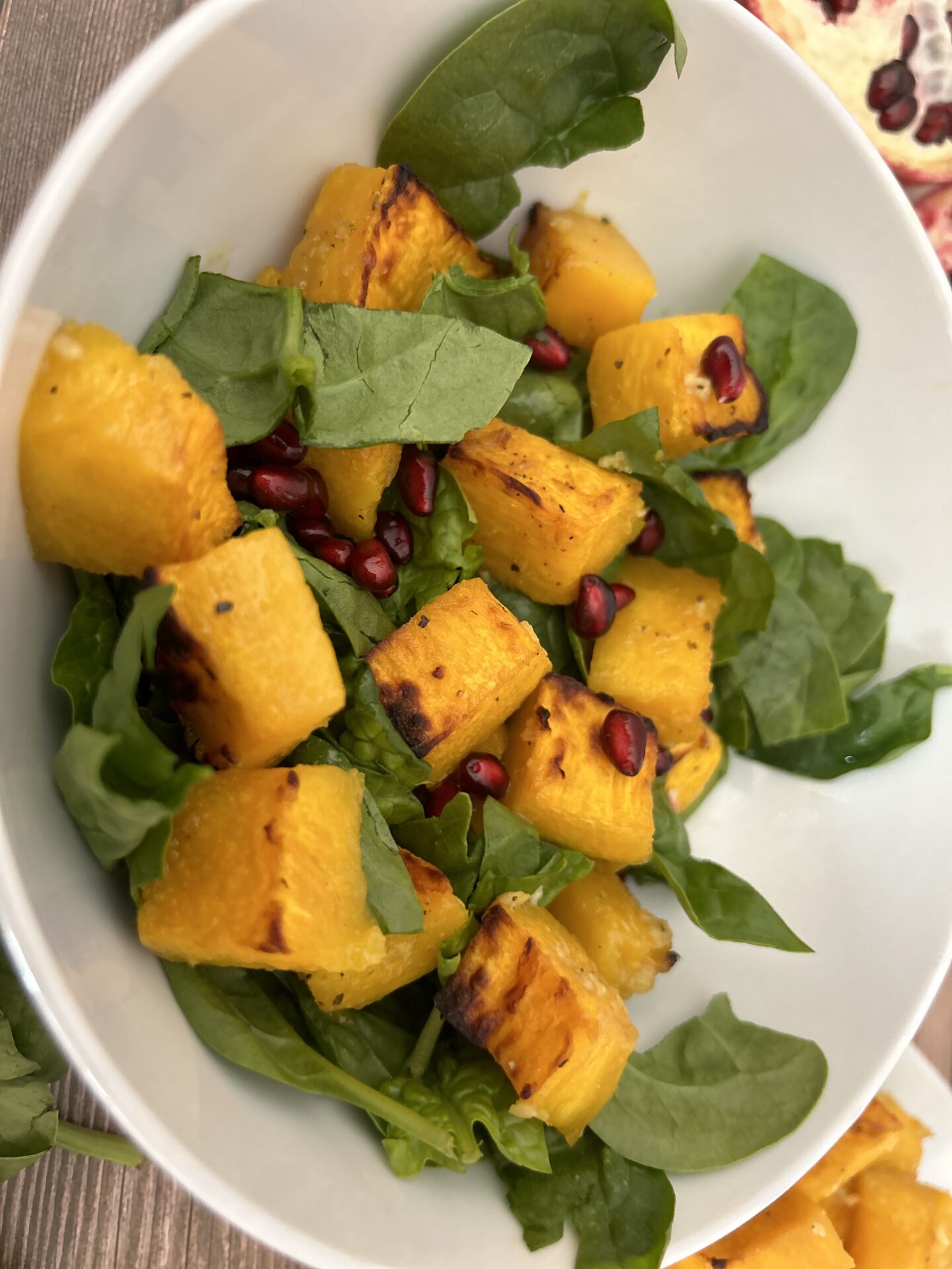 Post Halloween salad: Roasted Pumpkin and spinach salad recipe - Places ...